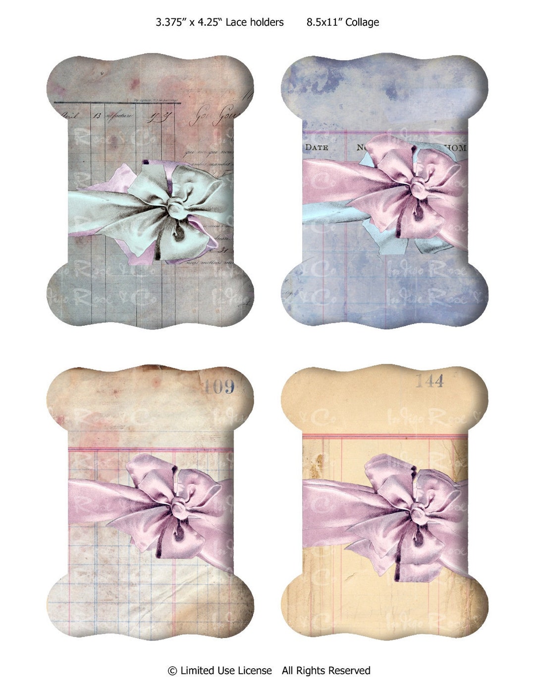 RIBBON LACE HOLDER Shabby Chic Ribbons & Bows Old Vintage - Etsy