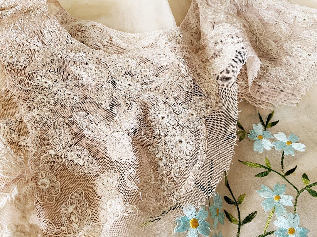 Beautiful Mink Vintage Embroidered Net Lace Bodice - Salvage - Etsy