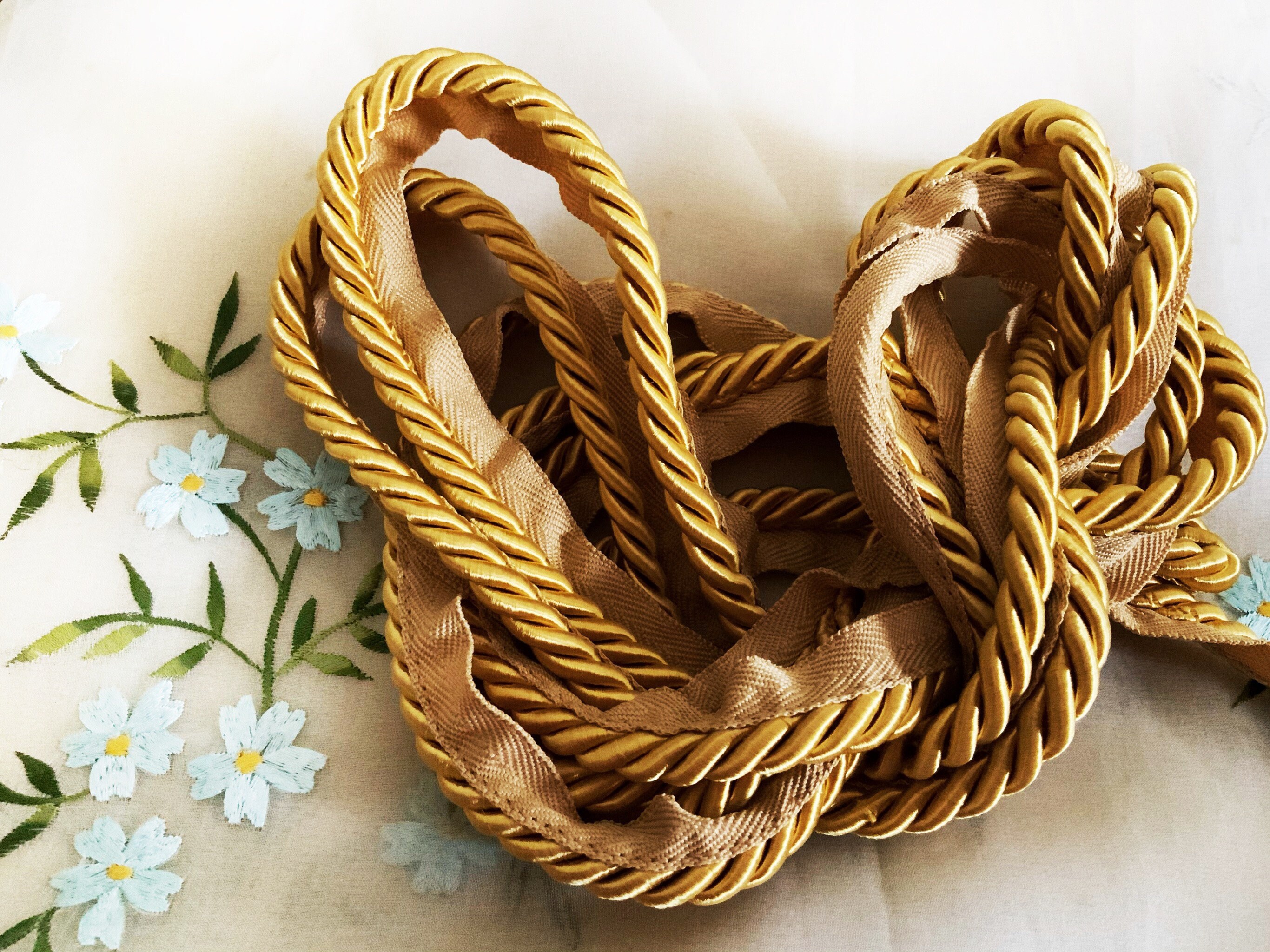 Beautiful Silky Gold Cord Rich Old Gold Tone Craft Create | Etsy