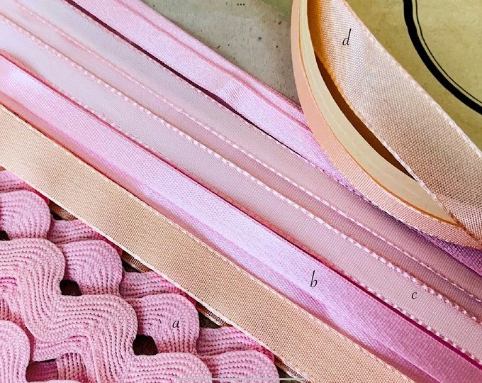Pretty Pink Pastels Vintage Ribbons - Ric Rac - Craft - Etsy