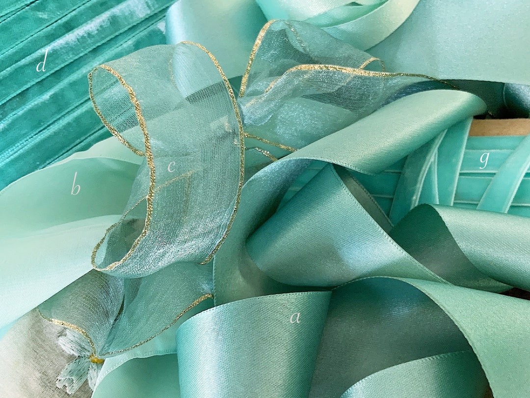 Vintage Aqua Seawater Ribbons - Craft Vintage Supplies - Etsy
