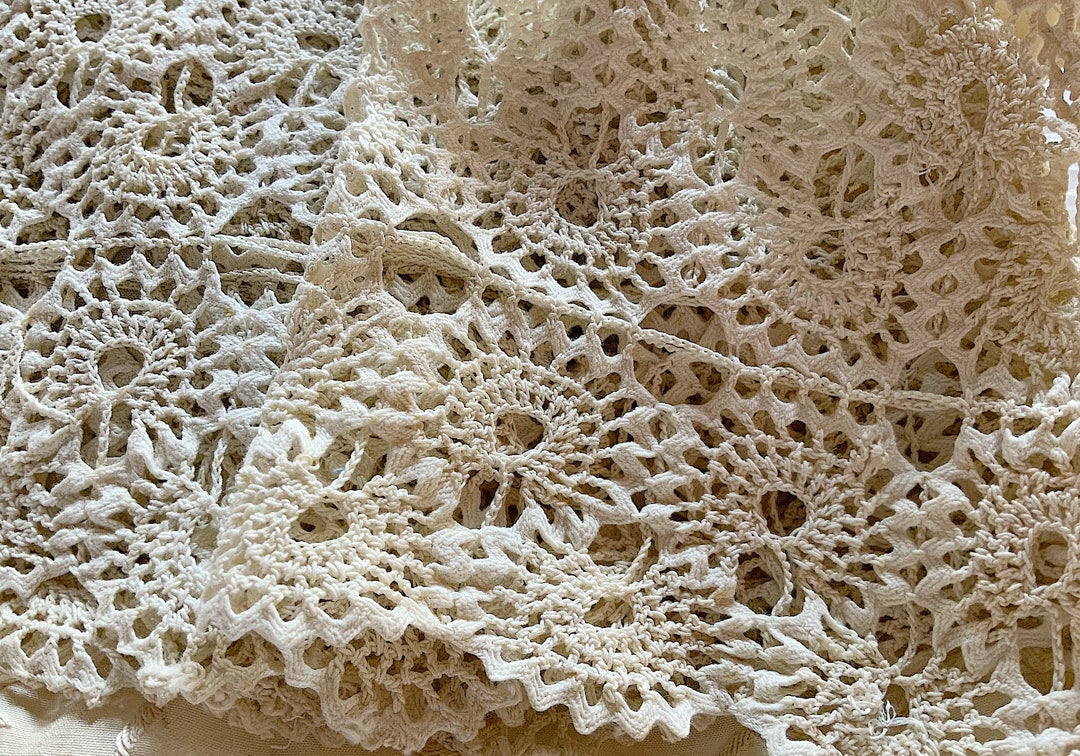 Hand Crocheted Antique Linen Lace Border Salvage - Etsy