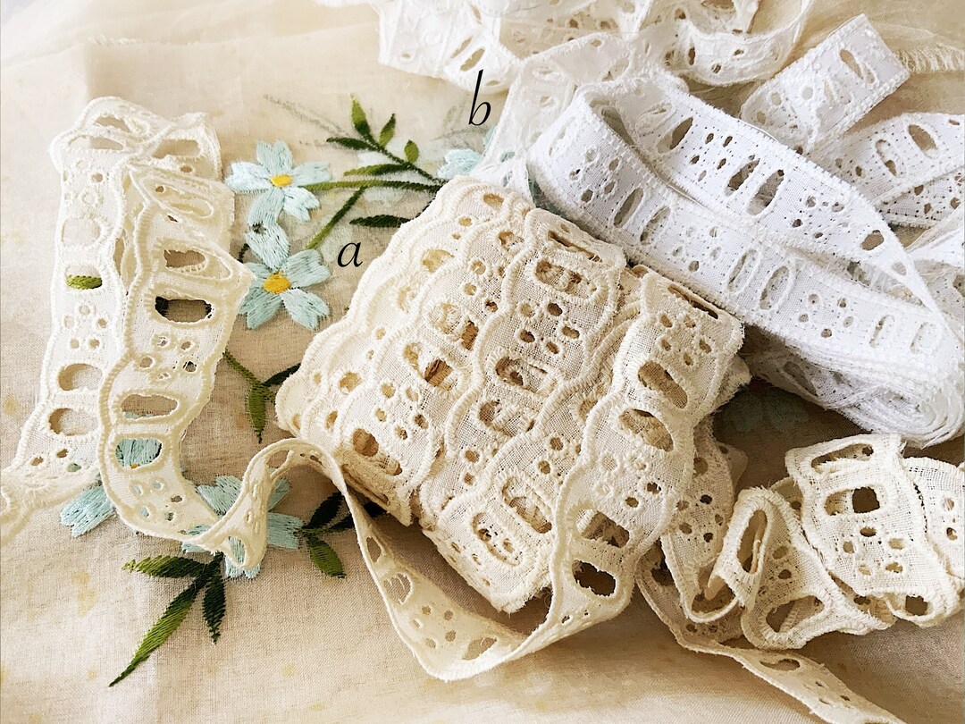 Embroidery Anglaise Vintage Ribbon Insertion Trim - Craft Dolls ...