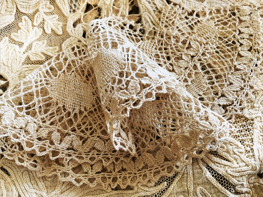 Vintage Handmade Collar - Ecru Bobbin Lace Yoke - Unused - Etsy