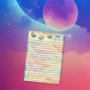 Celestial/ 5x7 Notepad/ Writing Pads/ Writing Stationery/ Graph/ Notes ...