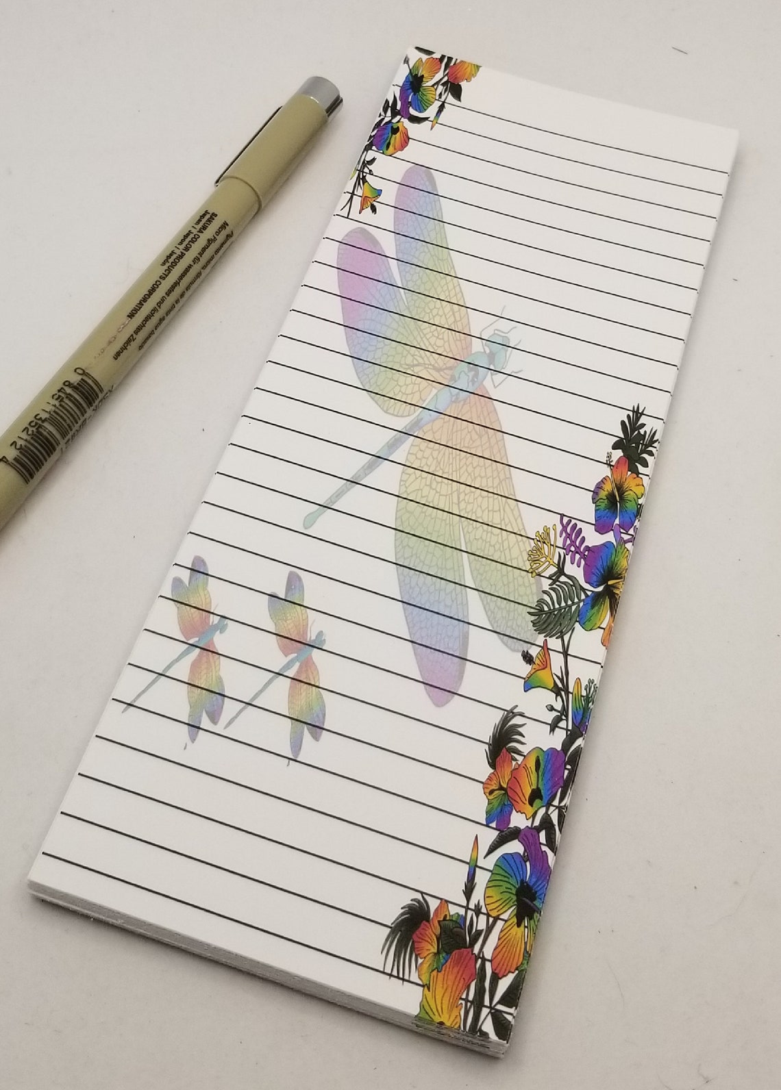 Rainbow Floral Slim Notepad Notepad Memo Pads Stationery | Etsy
