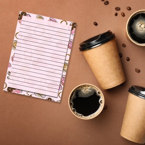 Coffee Theme/ 5x7 Notepad/ Writing Pads/ Writing Stationery/ Graph ...