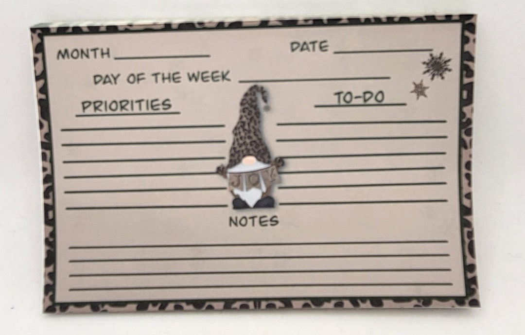 Gnome Daily To-do, Blank Notepad, Memo Pads, Stationery, School ...