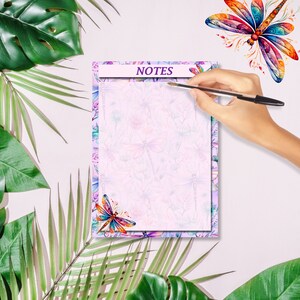 Dragonflies/ 5x7 Notepad/ Writing Pads/ Writing Stationery/ Blank ...