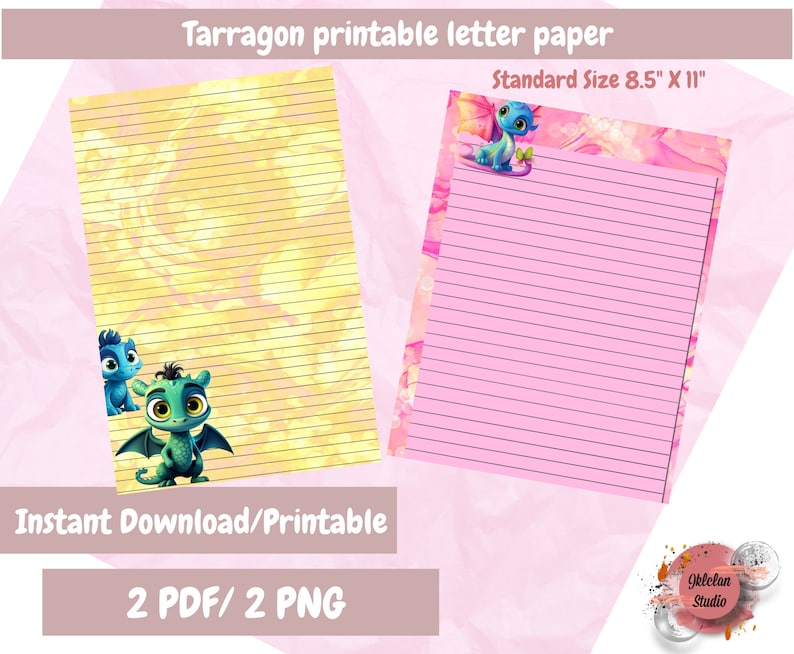 Dragon Writing Paper/ Printable Writing Paper/ Kids Writing - Etsy