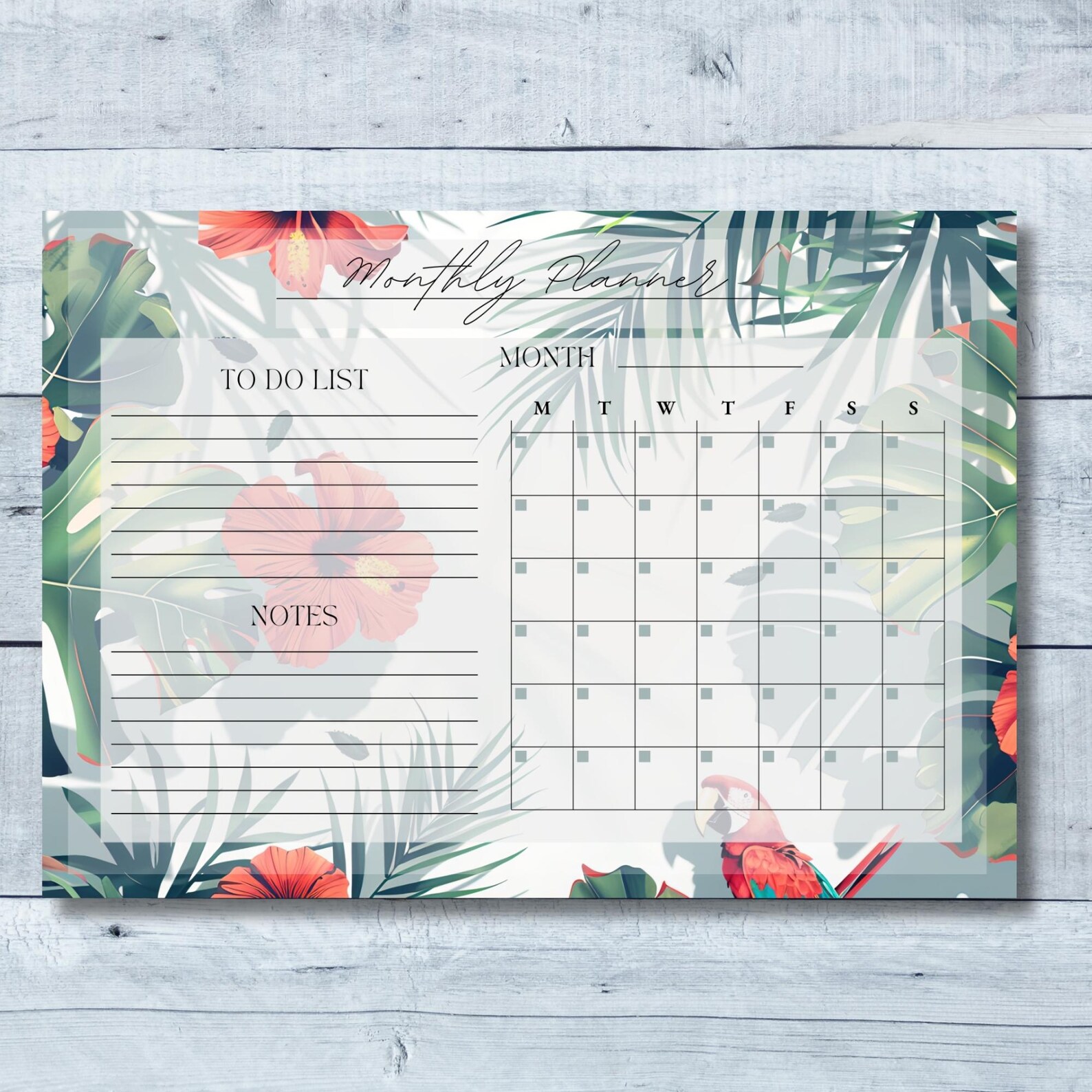 Tropical, Parrots Printable Stationery, Printable Writing Paper, Letter ...