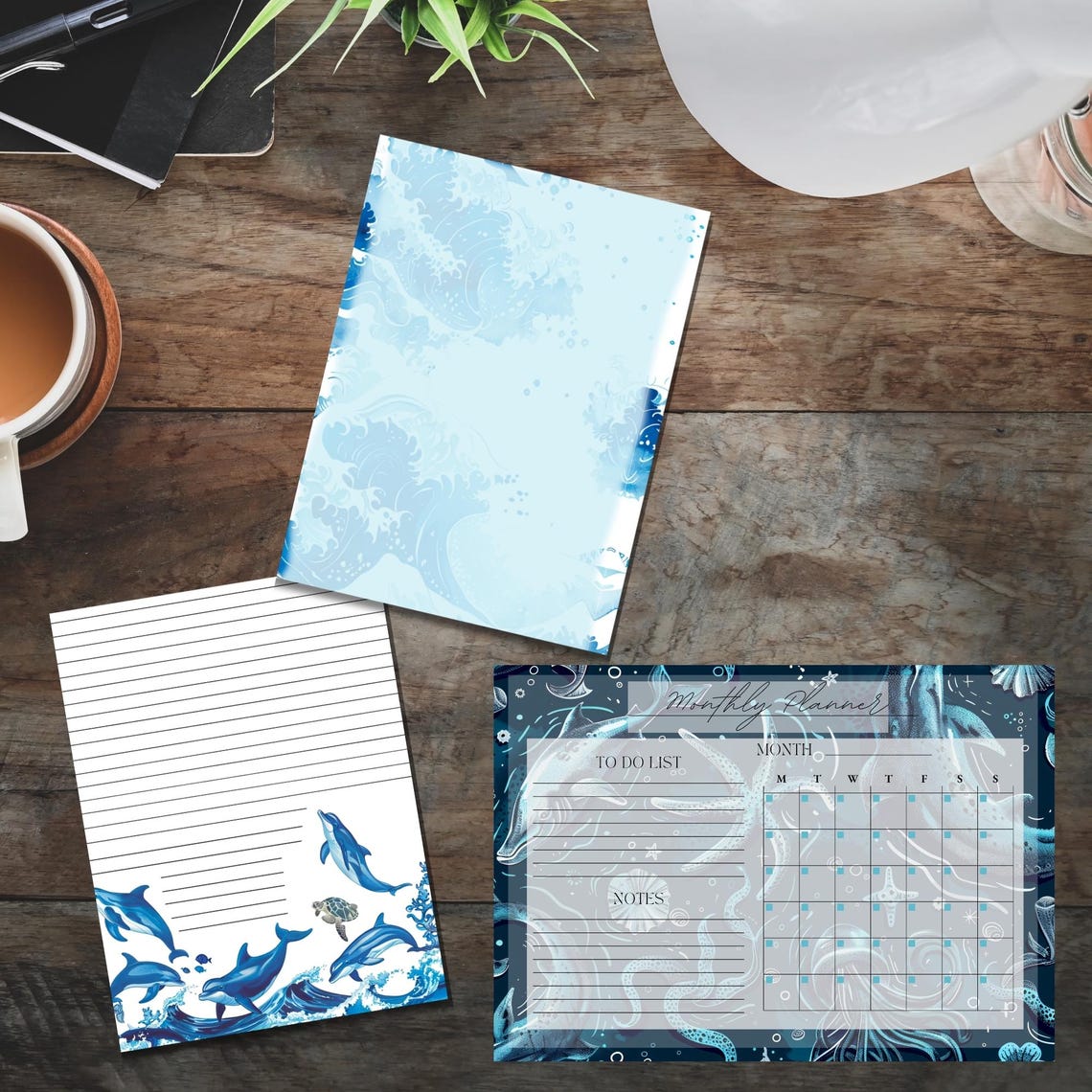 Ocean, Nautical, Printable Stationery, Printable Writing Paper, Letter ...