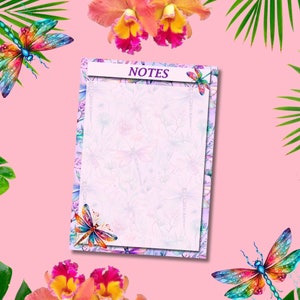 Dragonflies/ 5x7 Notepad/ Writing Pads/ Writing Stationery/ Blank ...