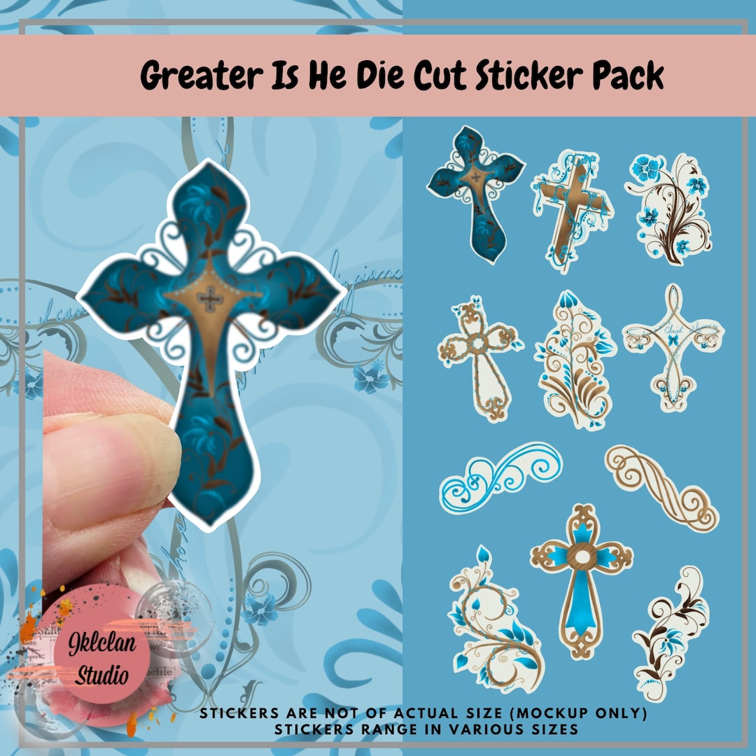 Cross Stickers, Die Cut Stickers, Planner Stickers, Floral Scrapbook ...