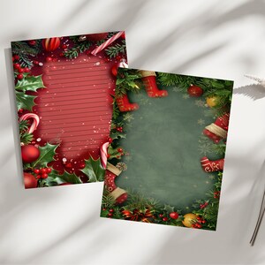 Christmas Printable Stationery, Printable Writing Paper, Letter Writing ...