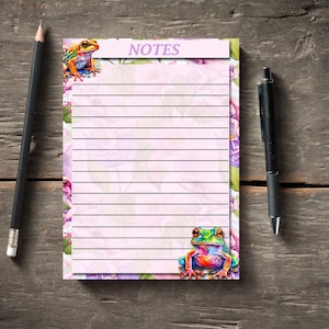 Frogs/ 5x7 Notepad/ Writing Pads/ Writing Stationery/ Lined/ Notes ...