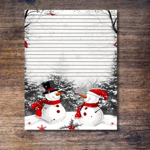 Snowman Christmas Printable Stationery Printable Writing Paper Letter ...