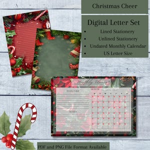 Christmas Printable Stationery, Printable Writing Paper, Letter Writing ...