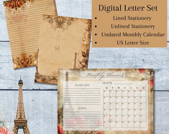 Ocean, Nautical, Printable Stationery, Printable Writing Paper, Letter ...