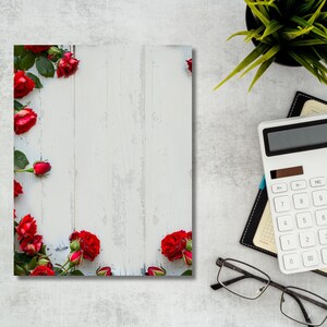 Red Rose, Roses, Printable Stationery, Printable Writing Paper, Letter ...