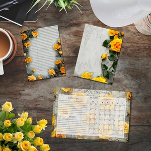 Yellow Roses, Printable Stationery, Printable Writing Paper, Letter ...