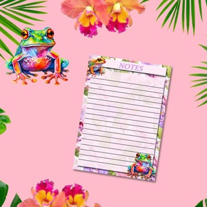 Frogs/ 5x7 Notepad/ Writing Pads/ Writing Stationery/ Lined/ Notes ...