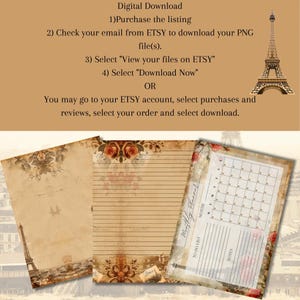 Vintage, Paris, Printable Stationery, Printable Writing Paper, Letter ...
