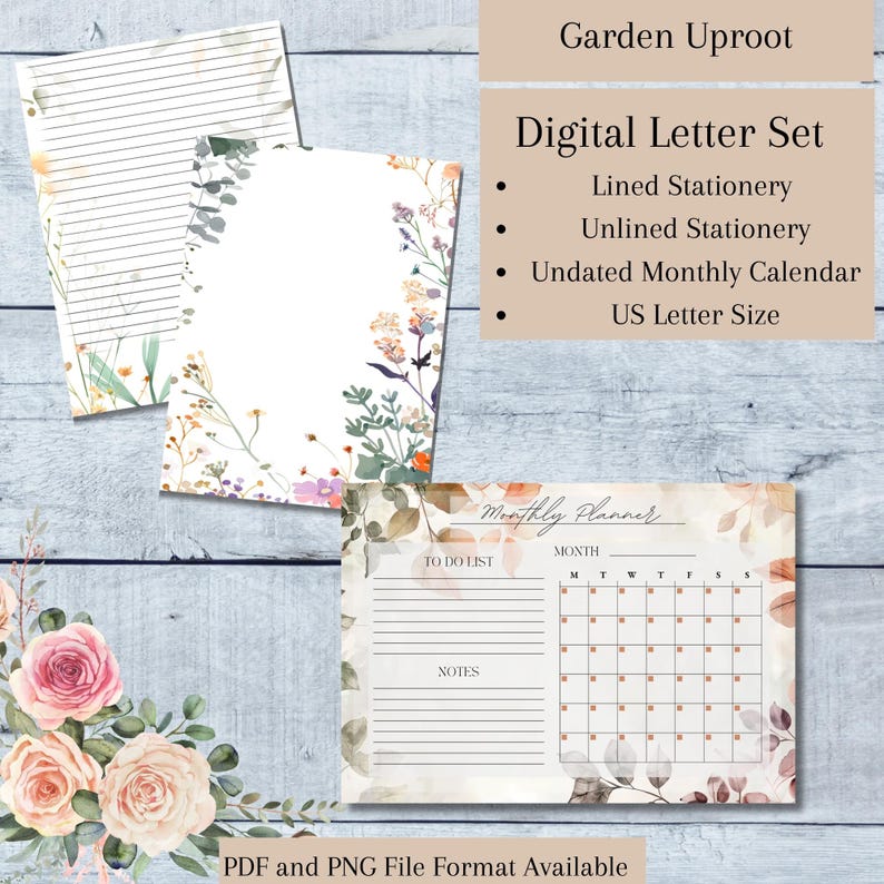 Garden, Flowers, Printable Stationery, Printable Writing Paper, Letter ...