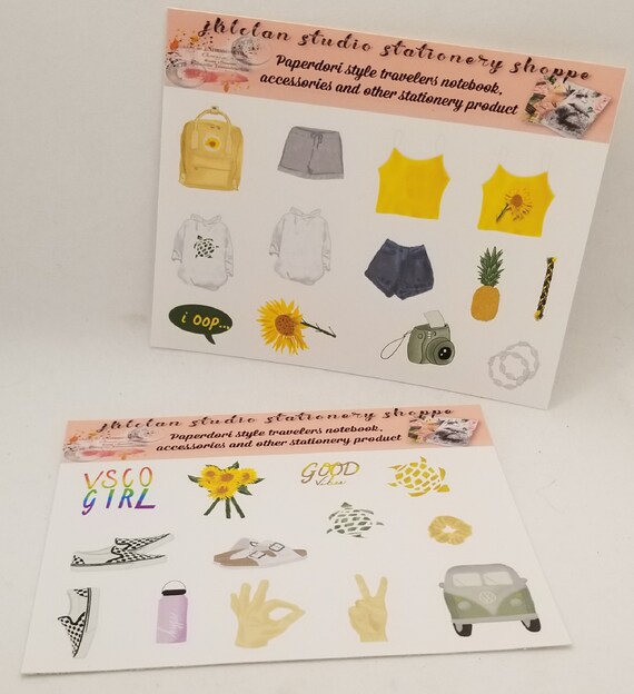 VSCO Kiss Cut Sticker Sheets Planner Stickers Scrapbooks | Etsy