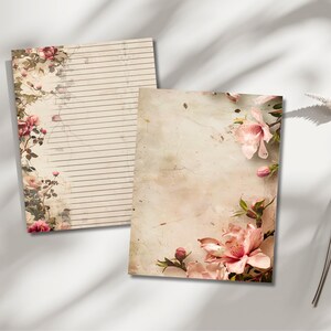 Vintage, Florals, Printable Stationery, Printable Writing Paper, Letter ...