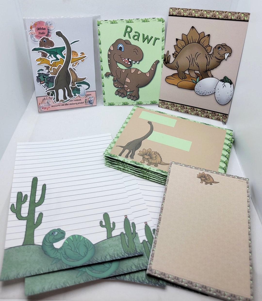 Dinosaur Stationery, Letter Writing Set, Stationery Paper, Lined ...