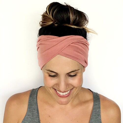 Blush Double Twist Headband Turban Headband Wide Headband Etsy