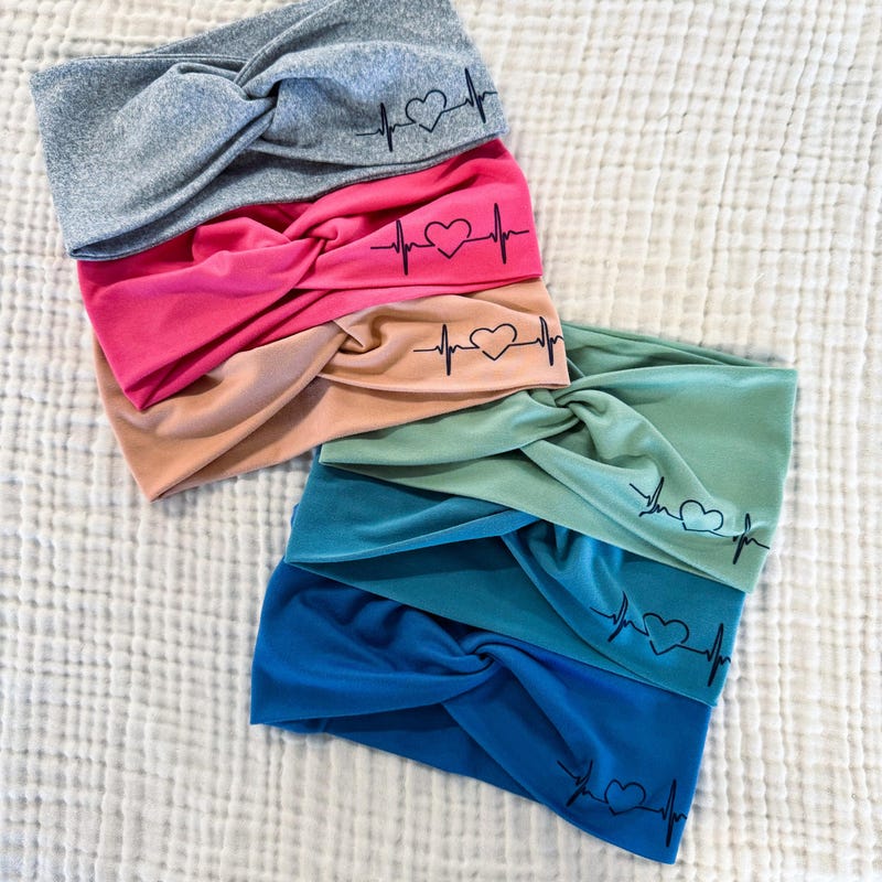 Embroidered Hearts Headband - Etsy