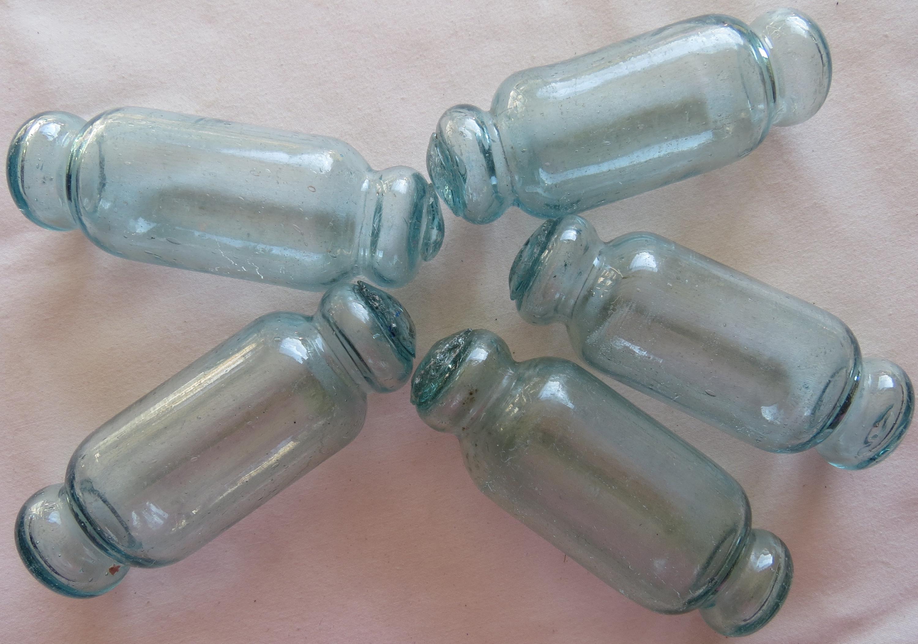 Japanese Glass Floats 5 Inch Length ROLLING PIN Lot-5 FIVE Ocean ...