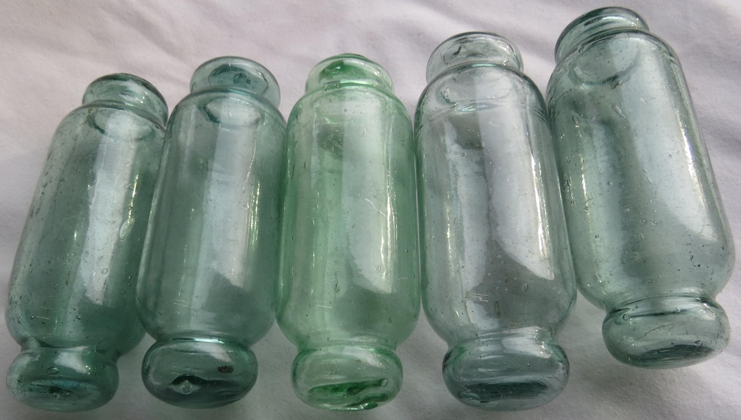 Japanese Glass Floats 6 Inch Length Rolling Pin VARIED GREEN Shades Lot ...