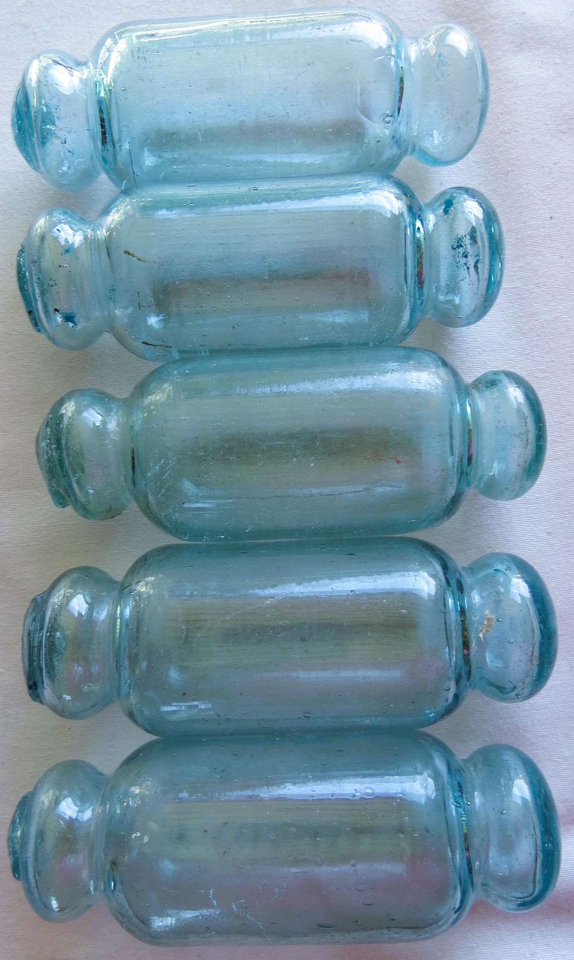 Japanese Glass Floats 5 Inch Length ROLLING PIN Lot-5 FIVE Ocean ...