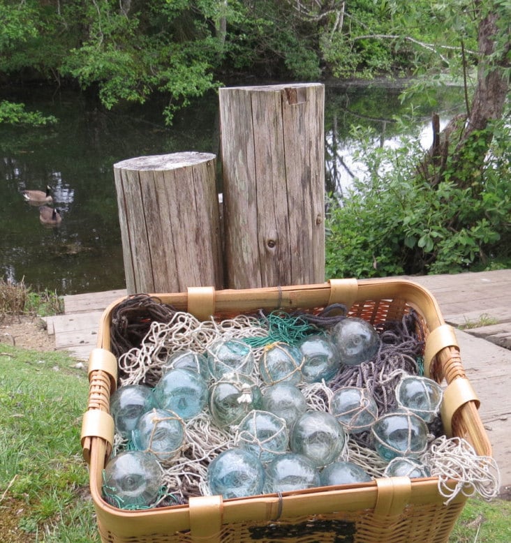 Japanese Glass Fishing FLOATS 2" Mixed Lot 8 Netted + Un-netted ...