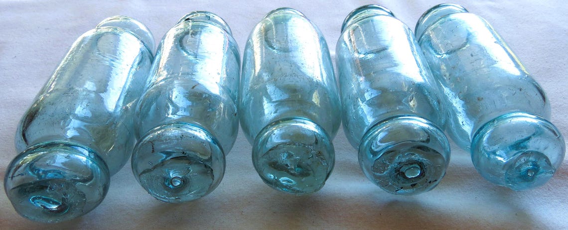 Japanese Glass Floats 5 Inch Length ROLLING PIN Lot-5 FIVE Ocean ...