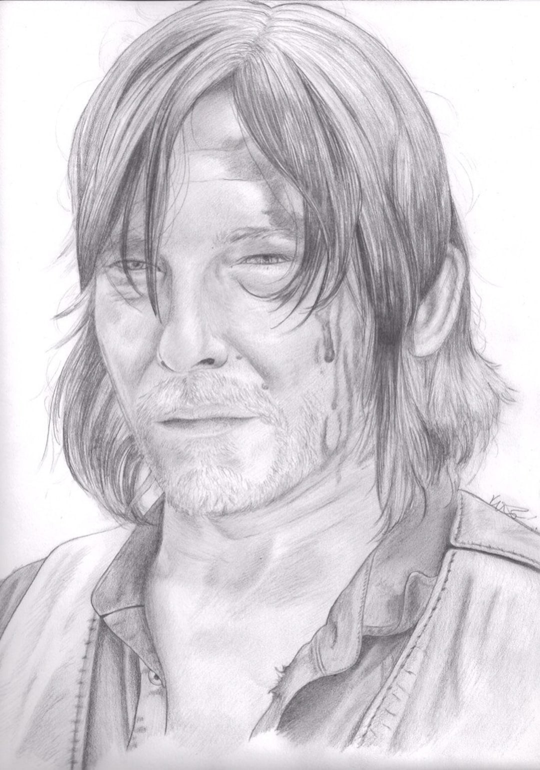 Original Drawing Daryl Dixon 9x12 - Etsy