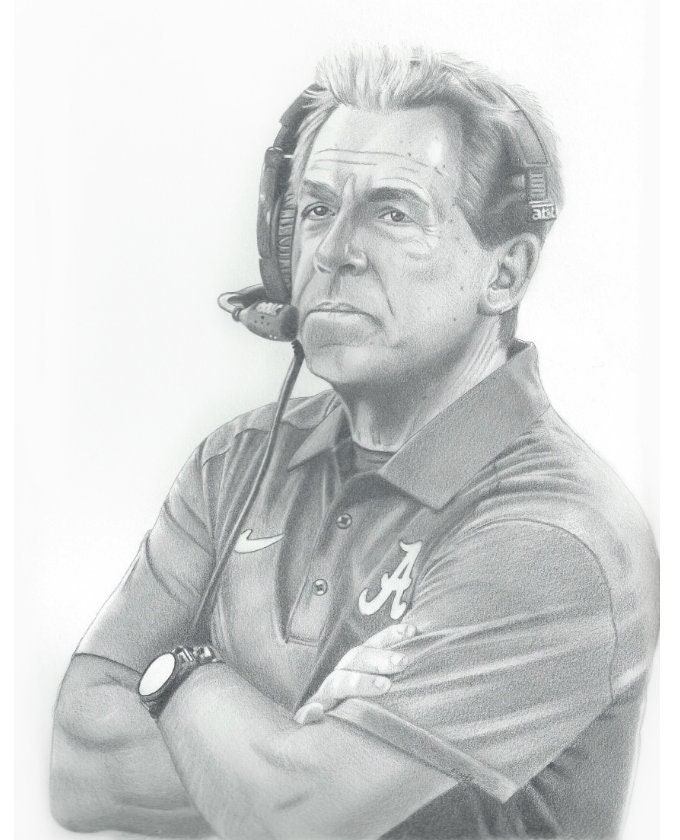 Nick Saban Drawing - Digital Download - Etsy