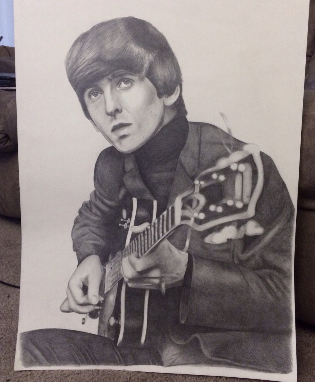 George Harrison Poster (18"x24") - Large Original Drawing - Etsy