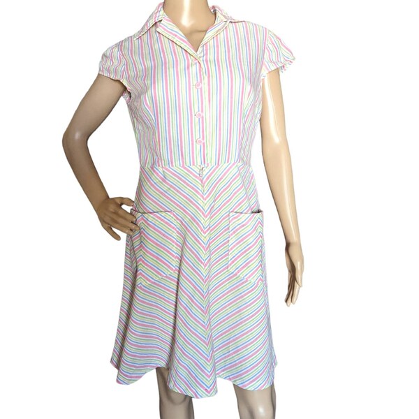 Rainbow Stripe Dress - Etsy