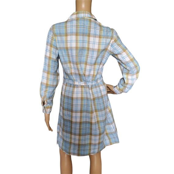 Vintage 70s Lady Bayard Pointy Collar Plaid Belted Sh… - Gem