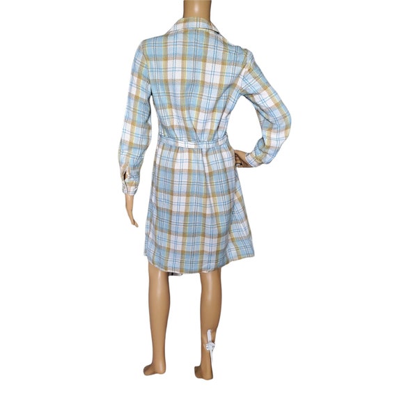 Vintage 70s Lady Bayard Pointy Collar Plaid Belted Sh… - Gem