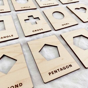 Minimal Wood 12 Shapes Flashcards - Etsy