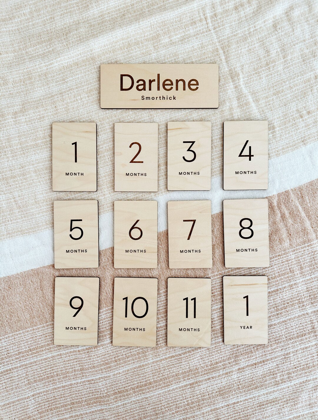 Milestone Cards - Rectangle Modern and Custom Name Card - Etsy