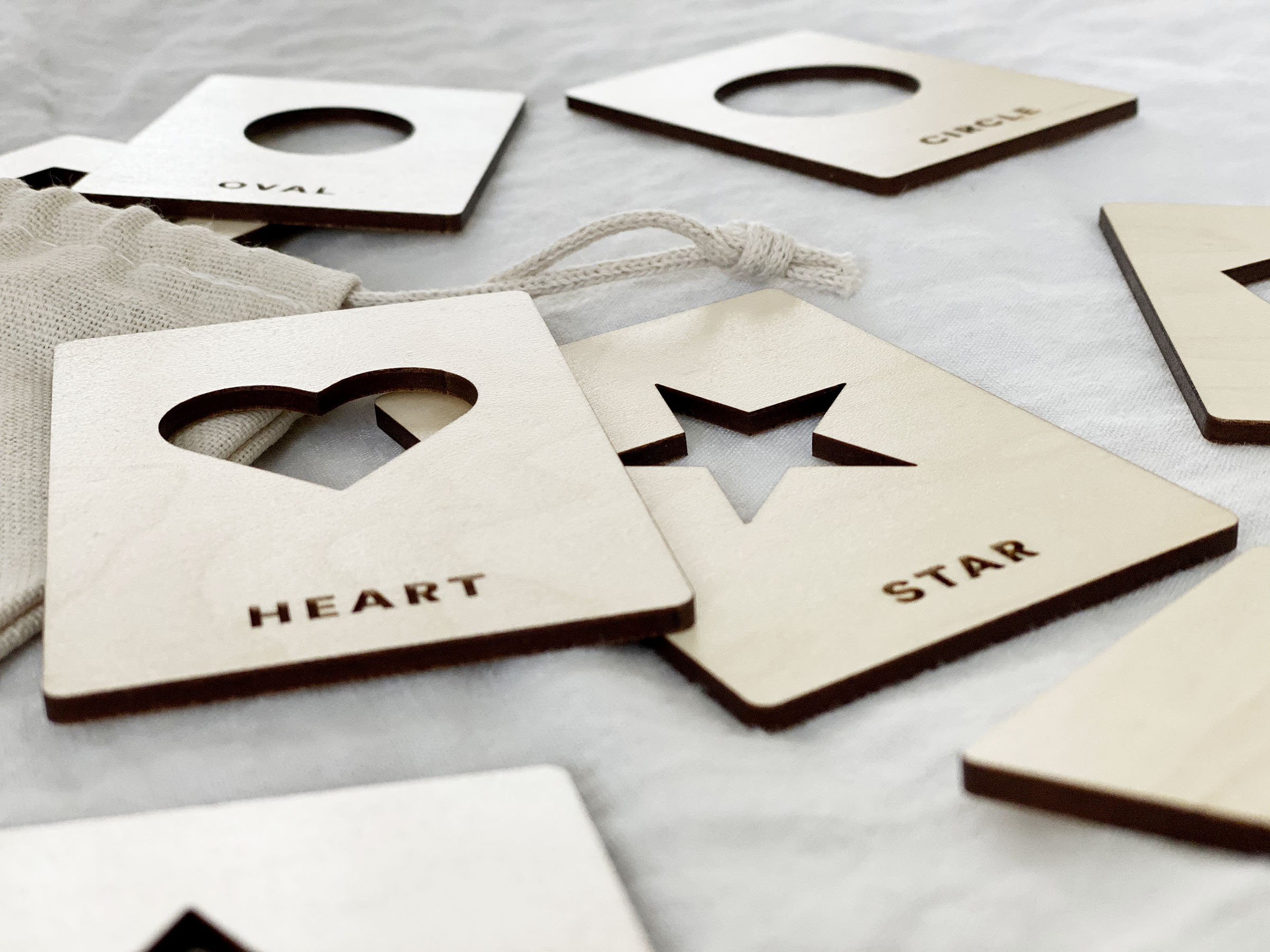 Minimal Wood 12 Shapes Flashcards | Etsy