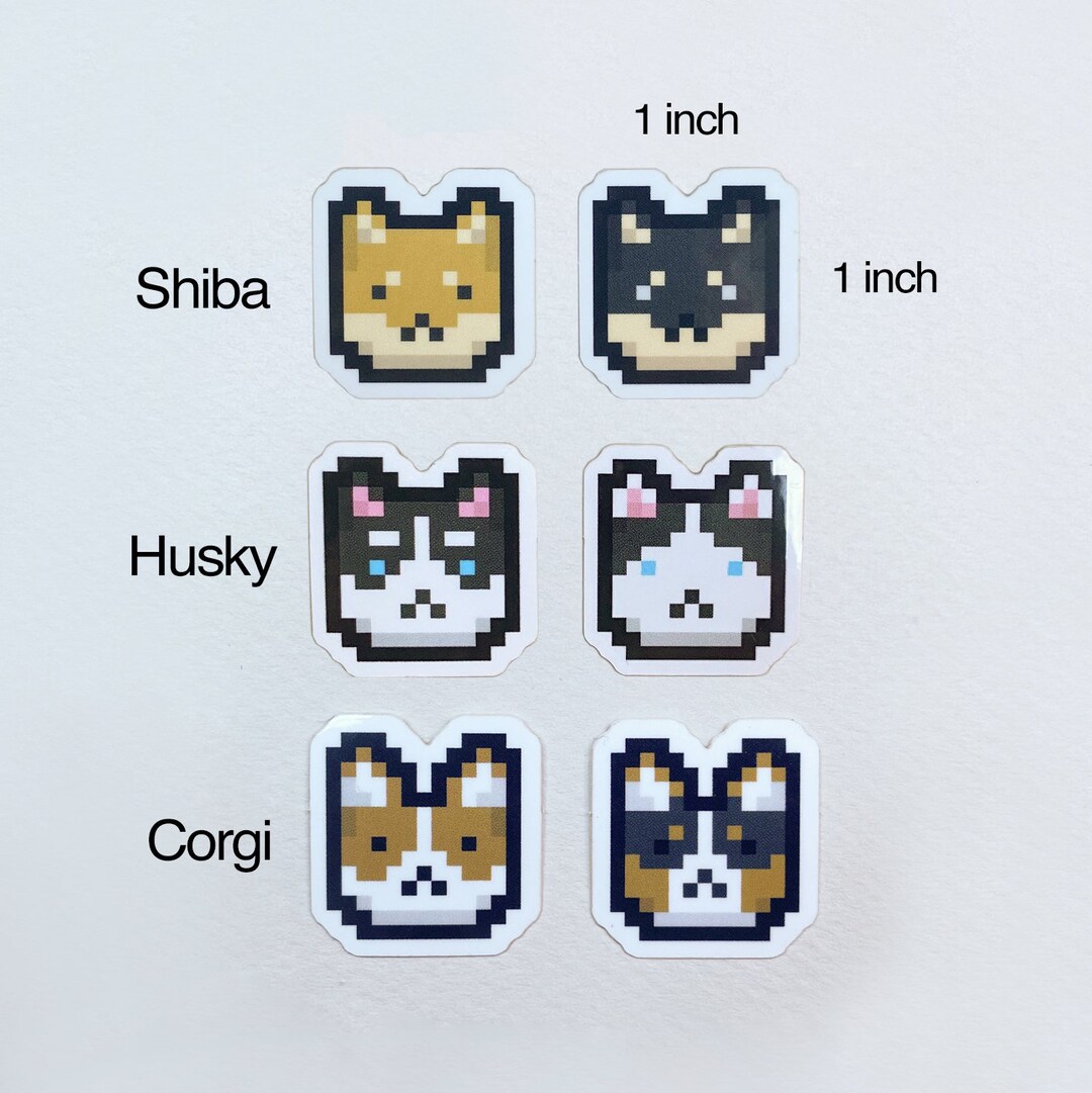 8 Bit Doggo Stickers [sold in Pairs] - Etsy