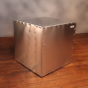 18 Inch Cube Aluminum Industrial End Table Metal - Deco Crate Aluminum ...