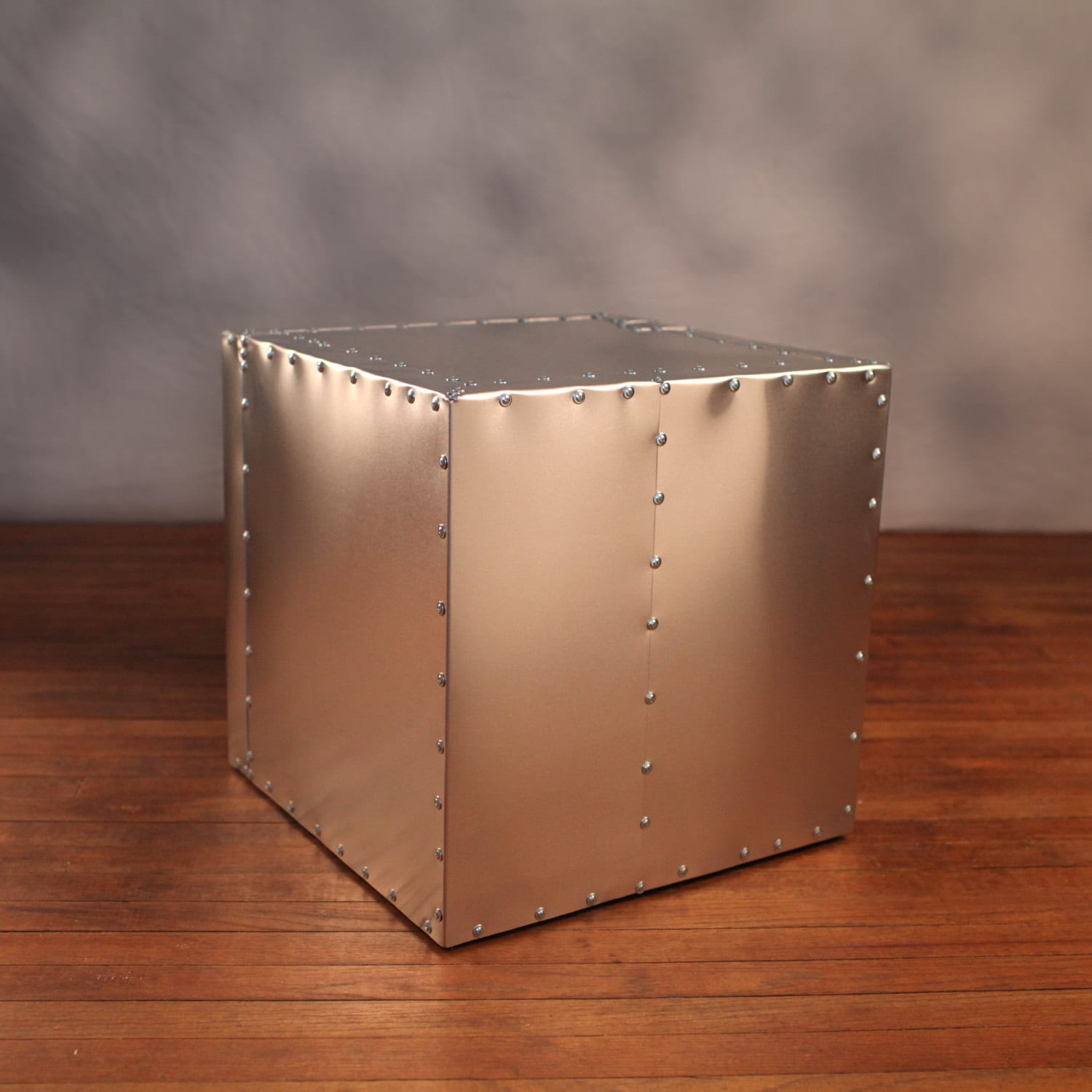 18 Inch Cube Aluminum Industrial End Table Metal - Deco Crate Aluminum ...